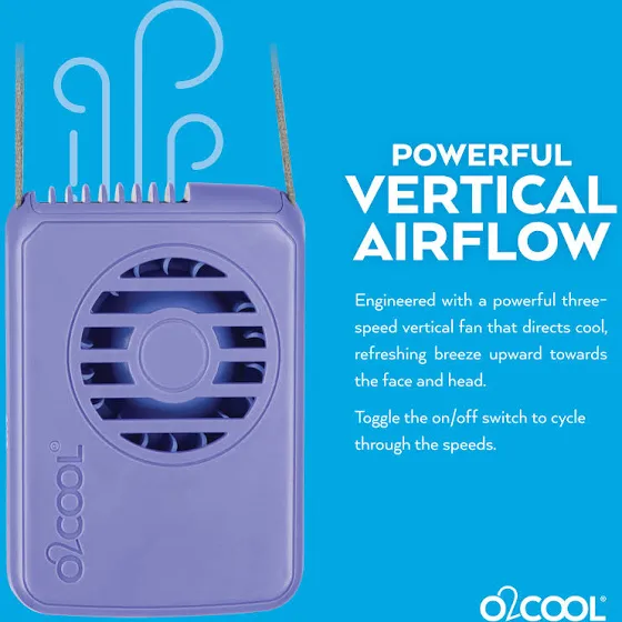 O2COOL USB 3 Speed Rechargeable Necklace Fan with Adjustable Lanyard ...
