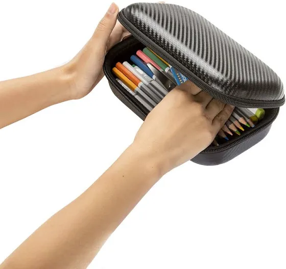 Zipit Molded EVA Zippered Pencil Case, Holds 60 Pencils - Carbon Fiber ...