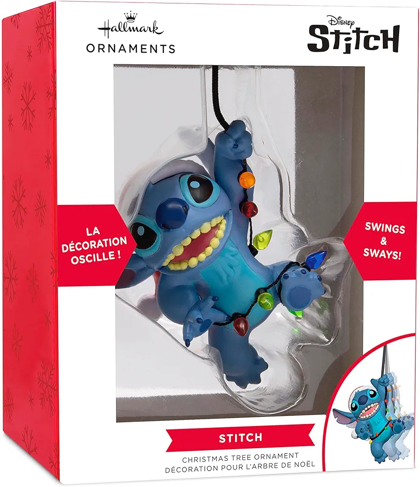 Hallmark Disney Lilo & Stitch Swinging Stitch Christmas Ornament | Pack ...
