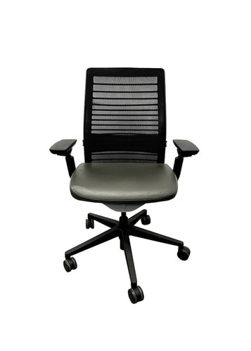 Graphite Leather/Black Mesh Think Task Chair by Steelcase ...
