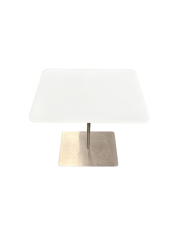 White Glass Rectangular Side Table by Bernhardt | ExecutiveLiquidation