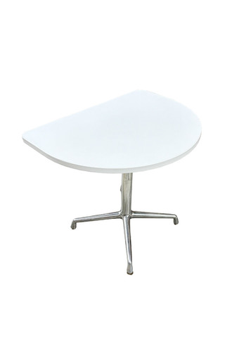 White D-Shaped Side Table by Steelcase | ExecutiveLiquidation