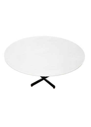 Round Glass Conference Tabletop with Pop-up Grommet | ExecutiveLiquidation