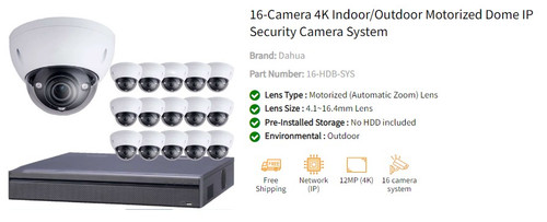 16-Camera 4K Indoor/Outdoor Dome IP Security Camera System | MOC1 Solutions