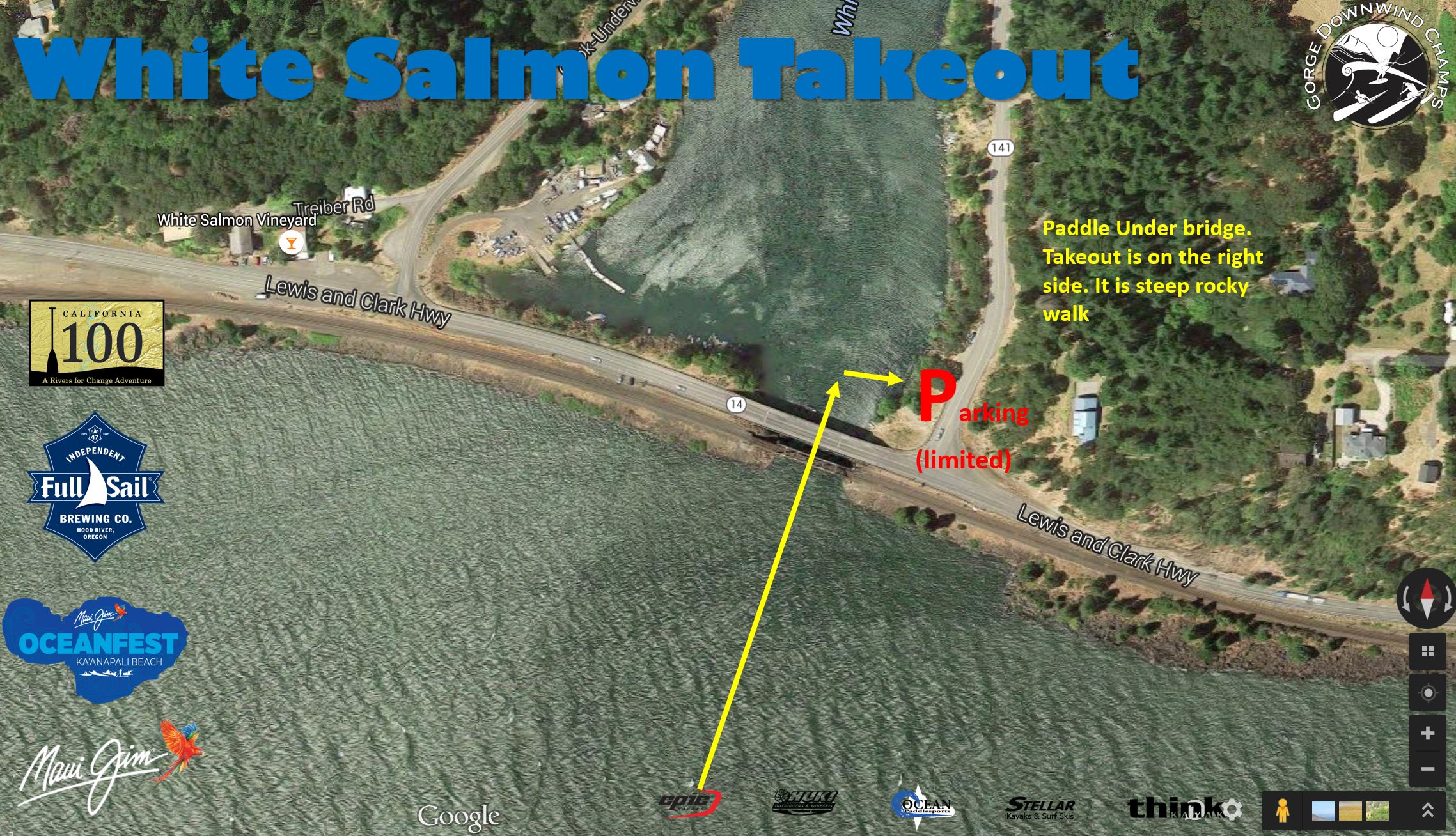 Gorge Downwind Champs map