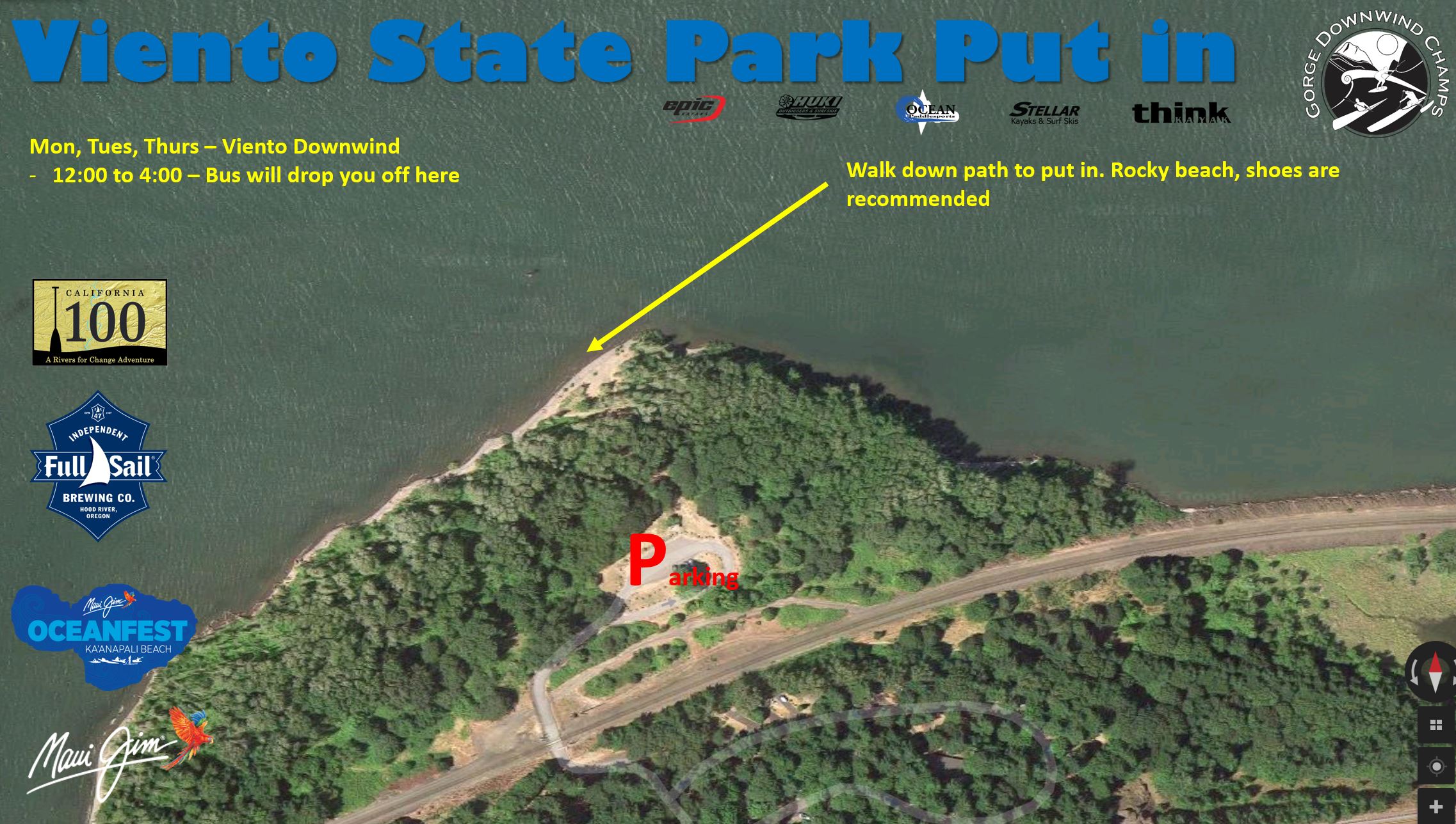 Gorge Downwind Champs map