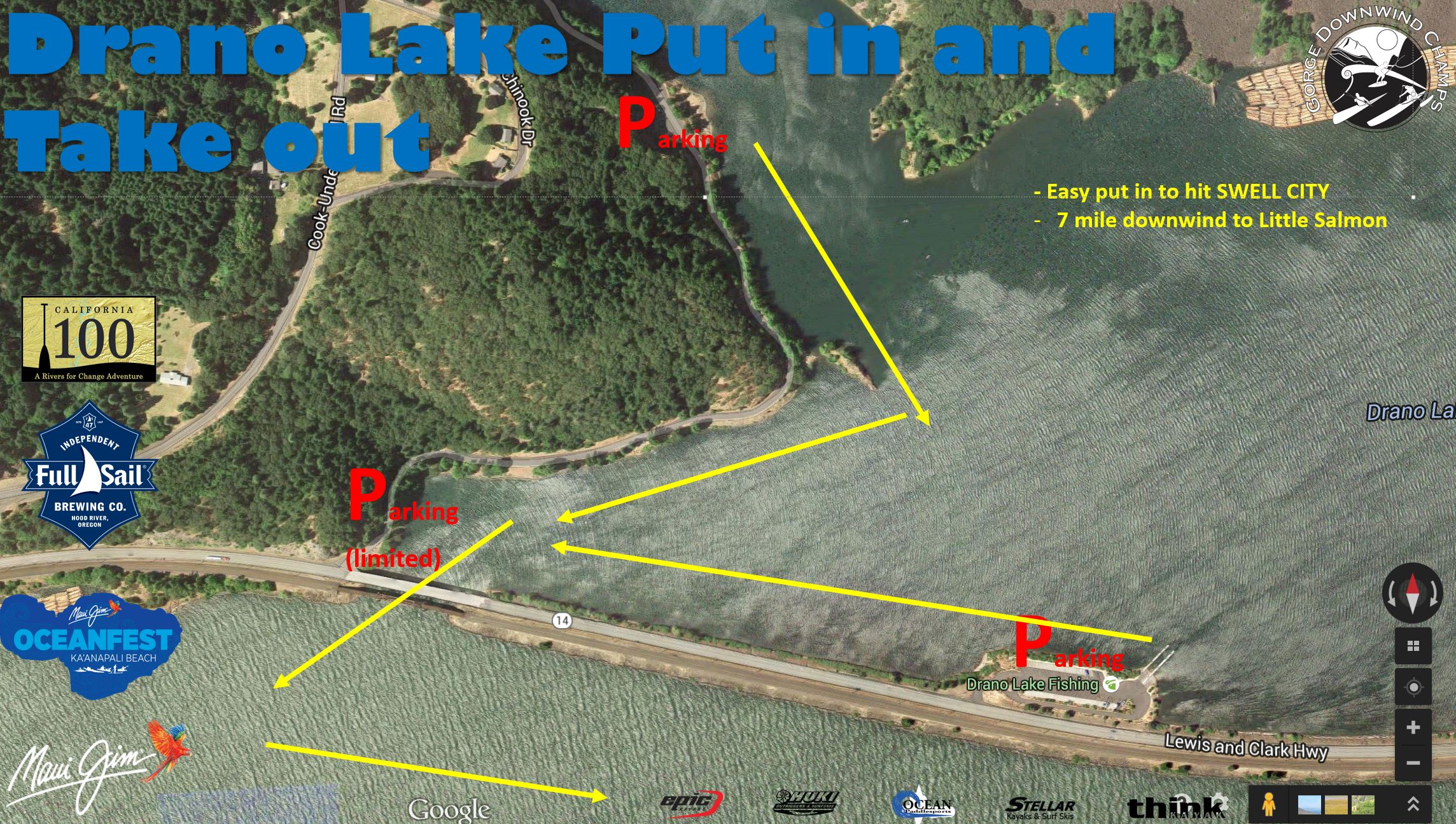 Gorge Downwind Champs map