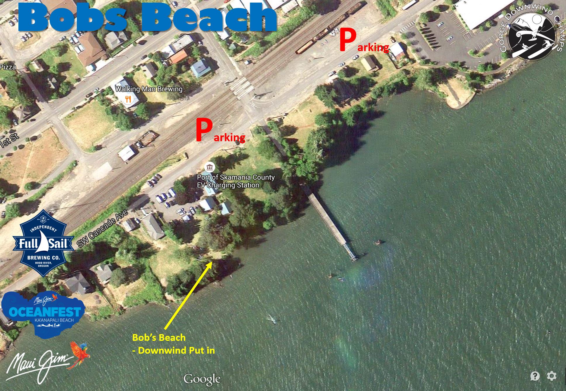 Gorge Downwind Champs map