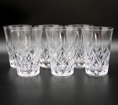 Set of 6 Vintage Crystal Diamond Cut Pattern Glasses | all about fred