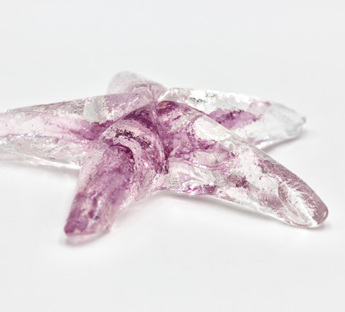 Handblown Art Glass Starfish Paperweight or Figurine with Pink Swirl ...