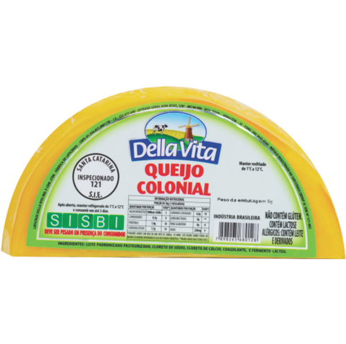 QUEIJO COLONIAL FRESCO MEIA LUA DELLA VITA 500GR APX | cordialdistribuidora