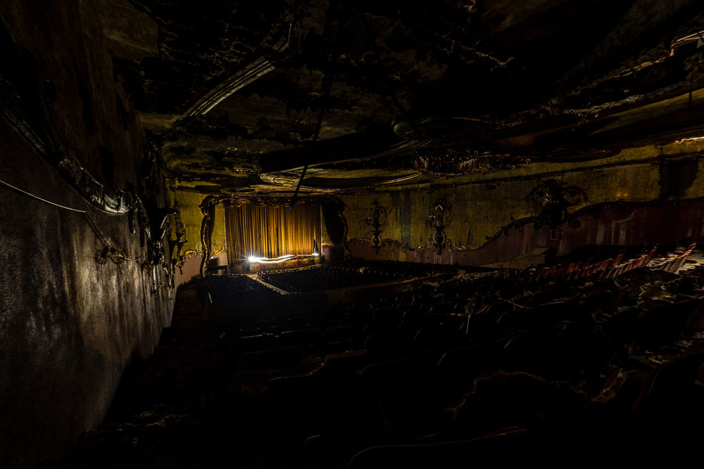 Raining Inside an Abandoned Movie Theatre