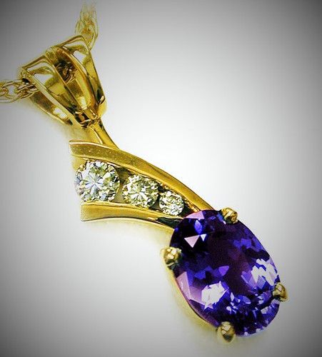 Purple Sapphire Swoop Pendant | GretzDesigns