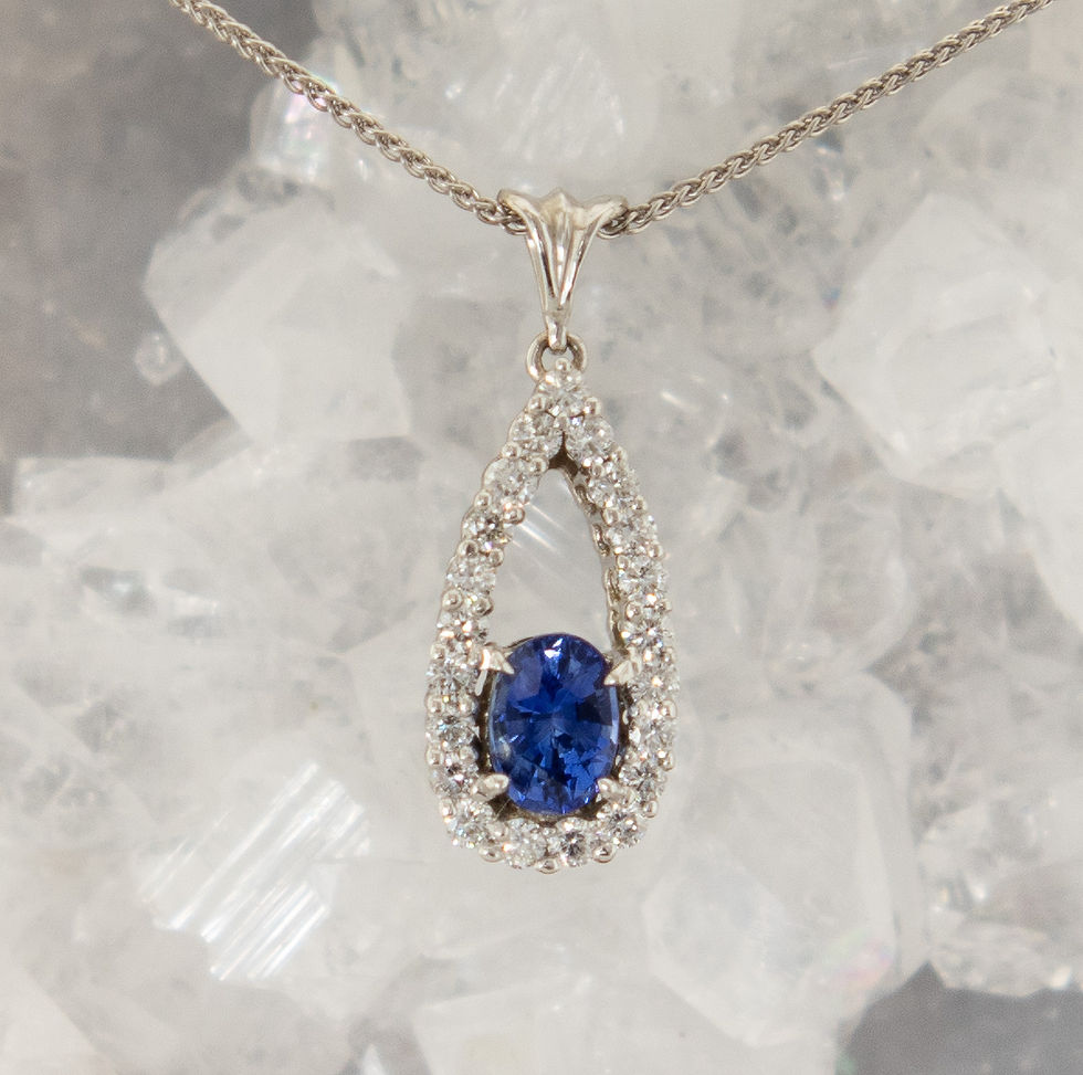 Blue Sapphire Teardrop Pendant | GretzDesigns