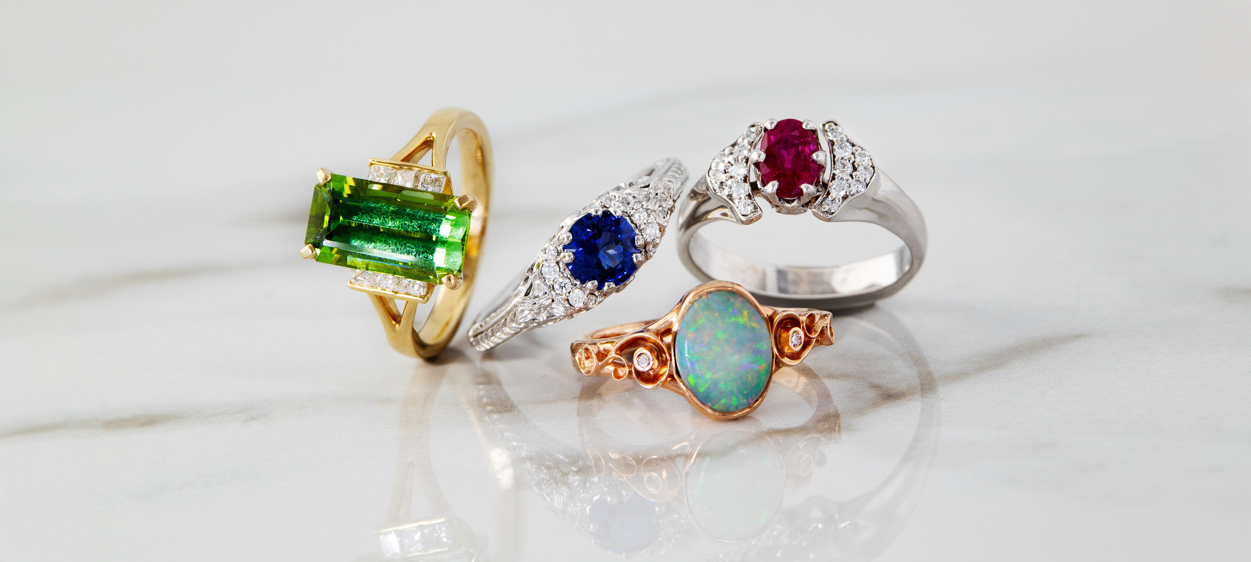 Colored Stone Rings | Richard Gretz Goldsmiths | Corvallis, Oregon 2/2