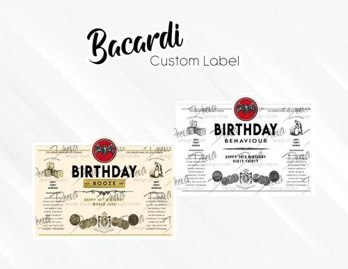 Bacardi Custom Sticker Label | Deeva Design Studio