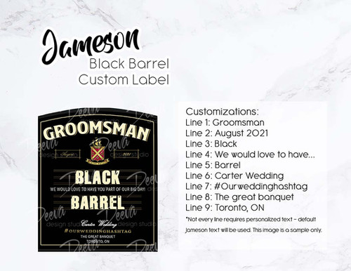 Jameson Black Barrel Custom Sticker Label | Deeva Design Studio