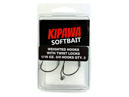 1/16 oz Weighed Hook with 3/0 Twist Lock - 3 Count | Kipawa Propellers