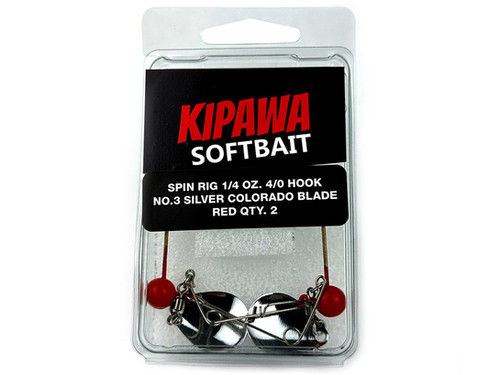 Spin Rig 1/4 oz Red Weight with 4/0 Hook and Silver Blade - 2 Count ...