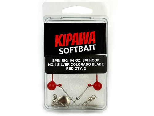 Spin Rig 1/4 oz Red Weight with 3/0 Hook and Silver Blade - 2 Count ...