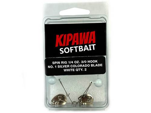 Spin Rig 1/4 oz White Weight with 3/0 Hook and Silver Blade - 2 Count ...