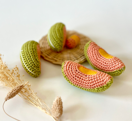 Dinette enfant melon au crochet - Jouet d'imitation | Laurartcreations
