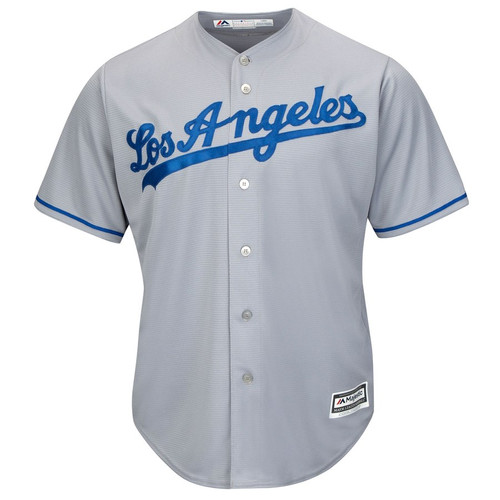 Men's LA Dodgers Majestic Gray "LOS ANGELES" Road Cool Base Jersey ...