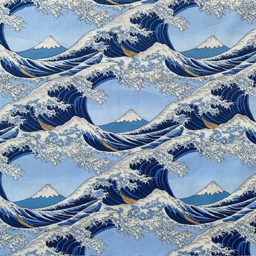 Tissu japonais Mt Fuji et la vague HOKUSAI | Esprit du Japon