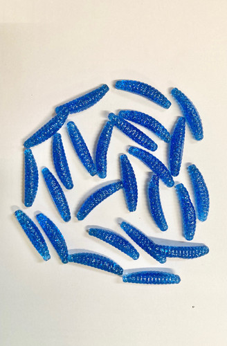 Shimmer blue glow worm 25 per pack | fishongetthe.net