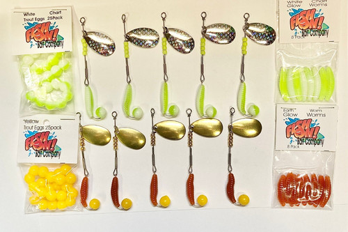 Pre rigged trout spinners-package | fishongetthe.net