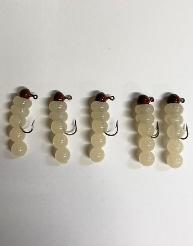 Little Stumpy jig- 5 per pack-4 sizes-color maggot | fishongetthe.net
