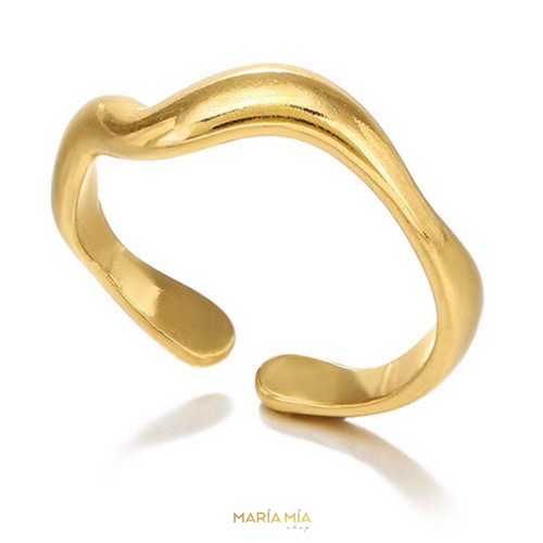 Wave Gold Ring | María Mía