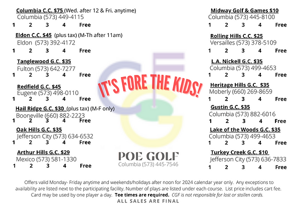 Discount Card | Columbia Golf Foundation