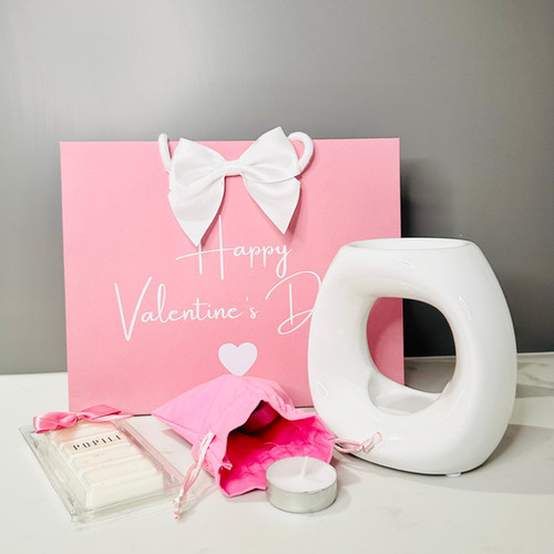 Pink Happy Valentine's Day Wax Melt Gift Set with Burner | Popili Home