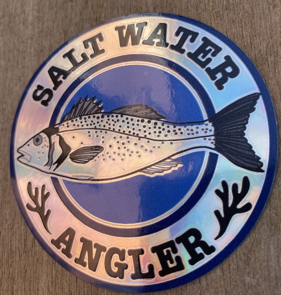 Silver logo sticker | Saltwater Angler