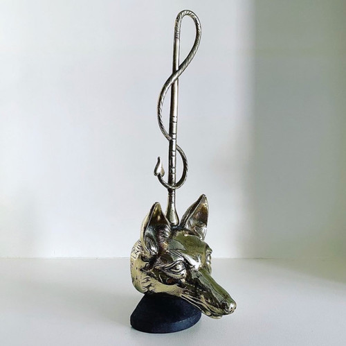 A Brass Fox Mask Doorstop by Peerage, c.1900 | Woodnutt Antiques