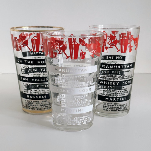 A Group of Three Glass Cocktail Tumblers, c.1960 | Woodnutt Antiques