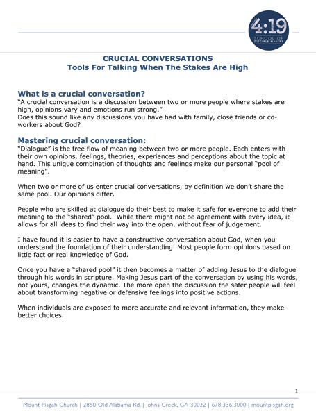What is a Crucial Conversation?