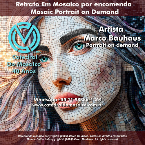 Retrato de Mosaico por Encomenda Mulher d 40 Anos Portrait of a 20-year ...