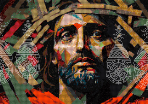 JESUS CRISTO EM MOSAICO COD 10052023 | Catedral Do Mosaico