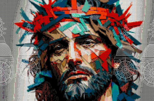 JESUS CRISTO EM MOSAICO COD 1008202 | Catedral Do Mosaico