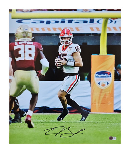 Carson Beck Autographed Color 16x20 Photo Orange Bowl w COA | Dawg ...
