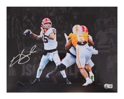 Carson Beck Autographed Spotlight 11x14 Photo vs TN w COA | Dawg Addiction