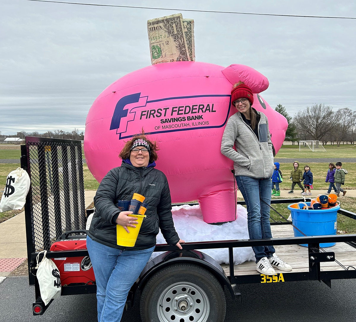 Giant Inflatable Piggy Bank: First Federal