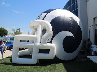 Inflatable NFL Football Helmets: LA Rams, Chicago Bears