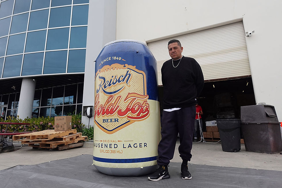 Giant Inflatable Beer Cans