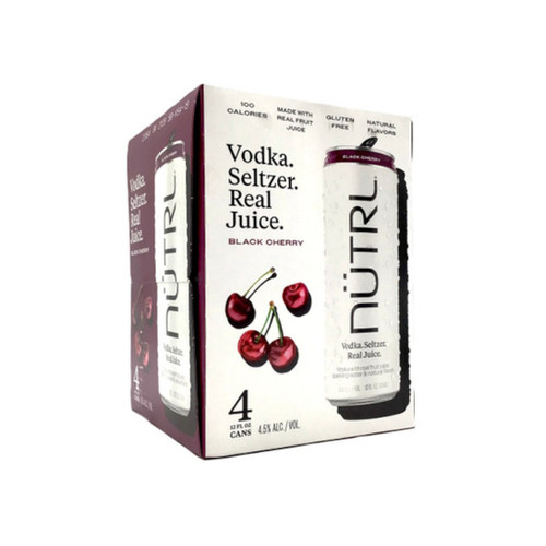 Nutrl Vodka Seltzer Black Cherry 4pk - 12oz can | Friendly Fine Wine