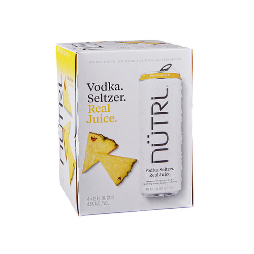 Nutrl Vodka Seltzer Pineapple 4pk - 12oz can | Friendly Fine Wine