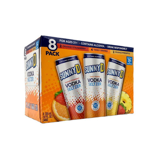 Sunny D Vodka Seltzer Variety 8pk - 12oz can | Friendly Fine Wine