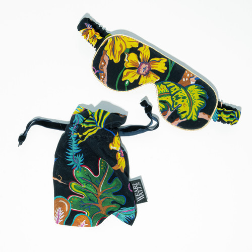 Silk Sleep Mask in Ophelia French-Navy | WEAR THE WALLS